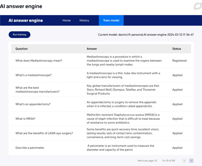 AI answer engine for doctors and patients